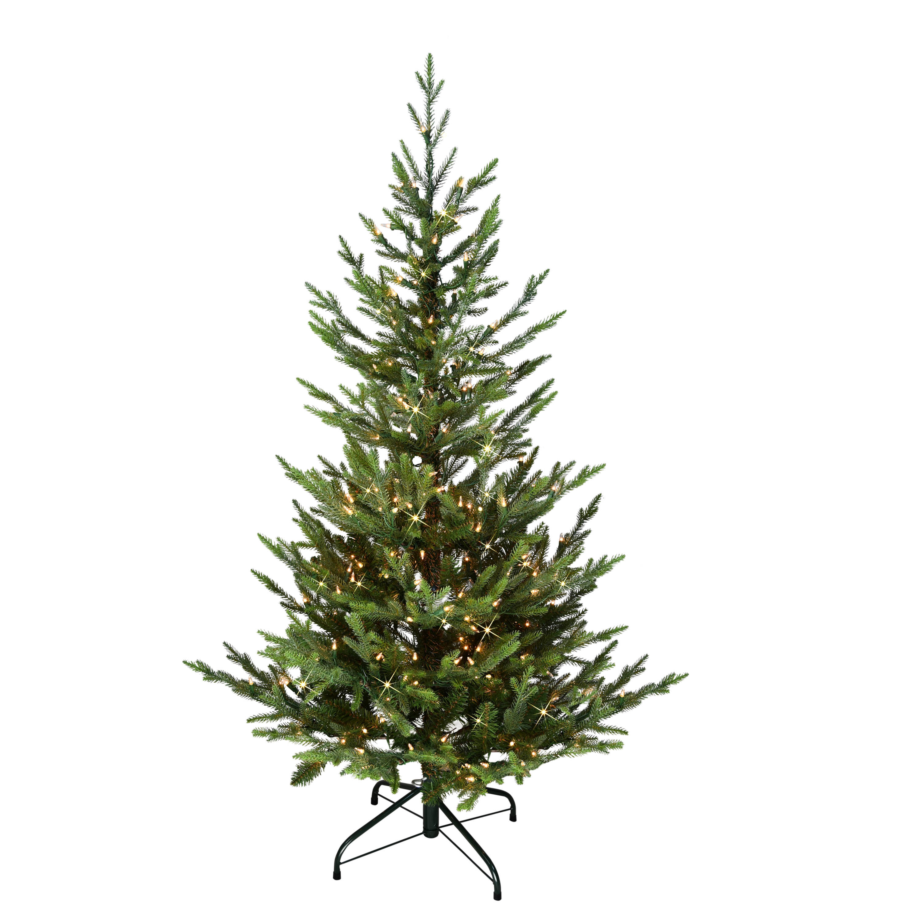 The Holiday Aisle® Green Fir Christmas Tree with Clear/White Lights ...