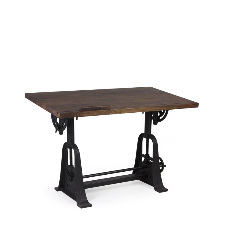 Moycor Adjustable Solid Wood Top Metal Base Drafting Table | Wayfair.co.uk