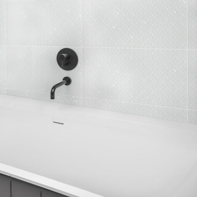 Qube Tiles Silom White Etoile 12" x 24" Glossy 3D Textured Wall Tile ...