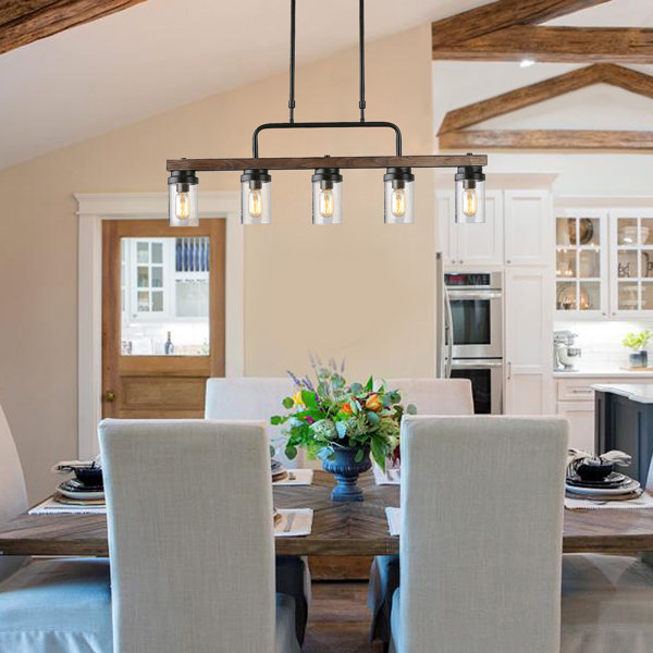Loon Peak® Kitchen Island Lighting Farmhouse Linear Chandelier for ...