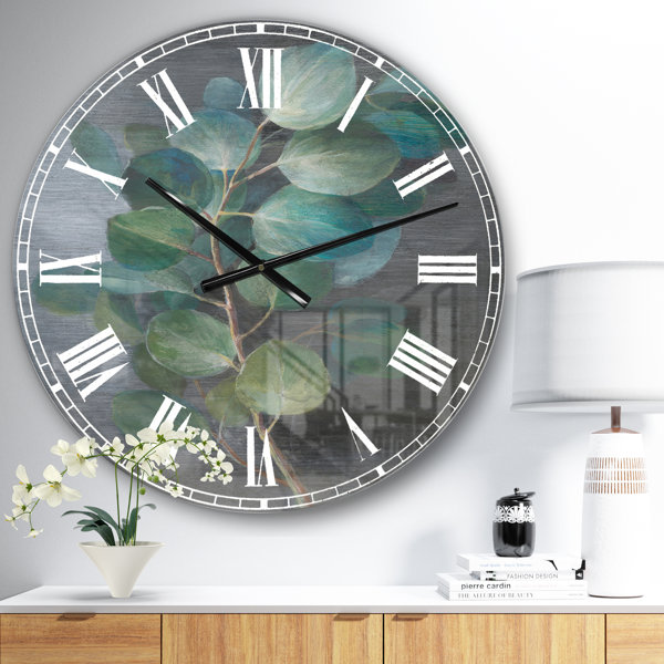 The Twillery Co.® Swigart Fresh leaves I - Farmhouse wall clock ...