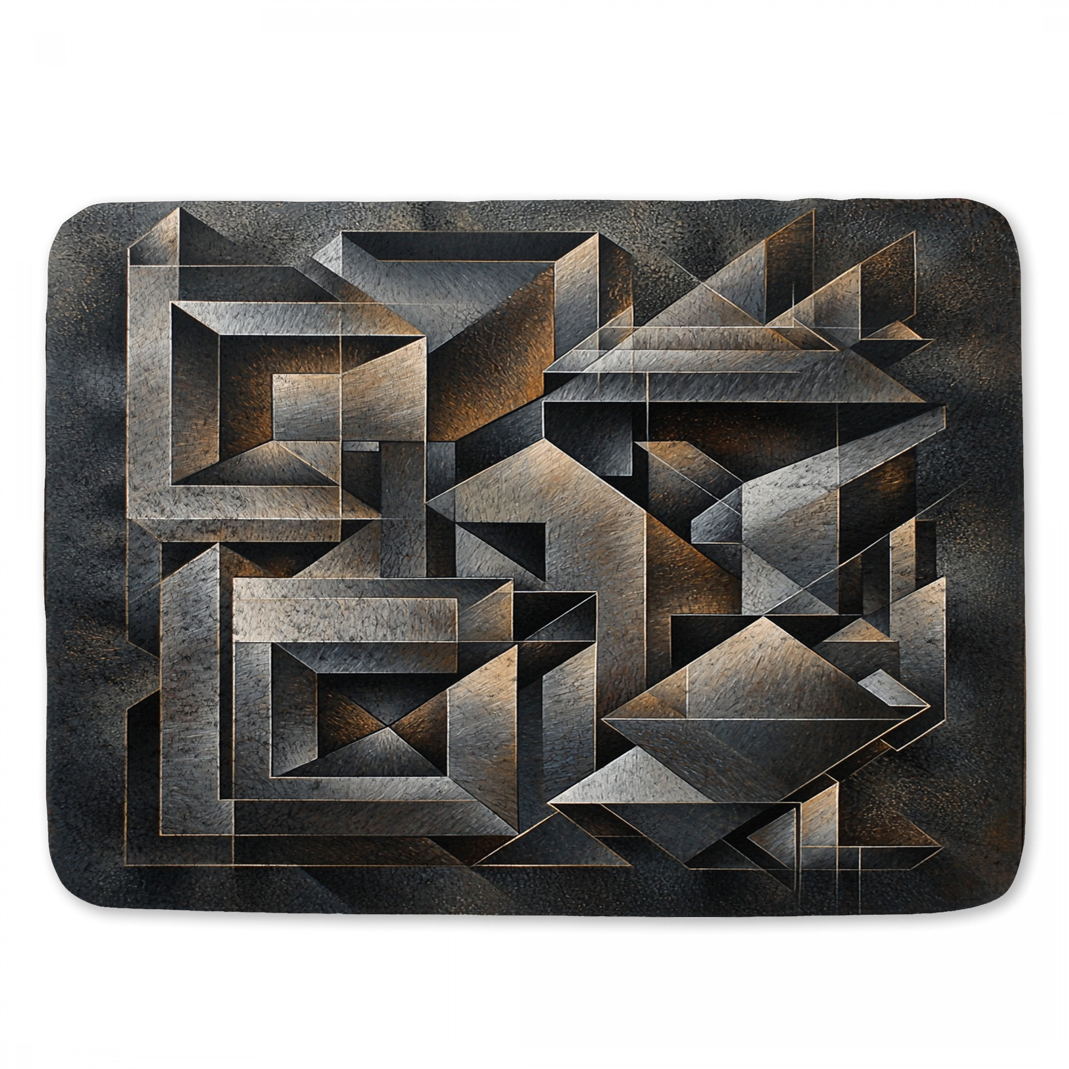 Ivy Bronx Geometric Bath Mat Abstract Bathroom Decor Art Deco | Wayfair