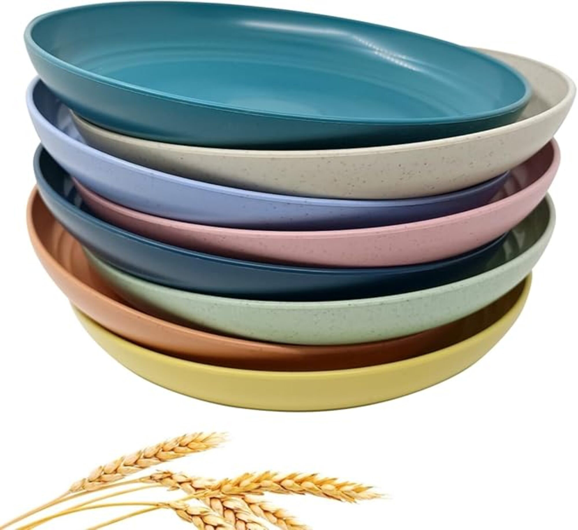 Latitude Run® Wheat Straw Plates Lightweight Unbreakable Dinner Dishes ...