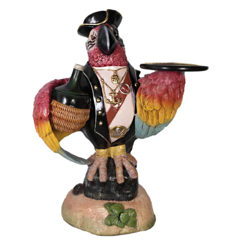 LM Treasures Pirate Parrot Butler Statue | Wayfair