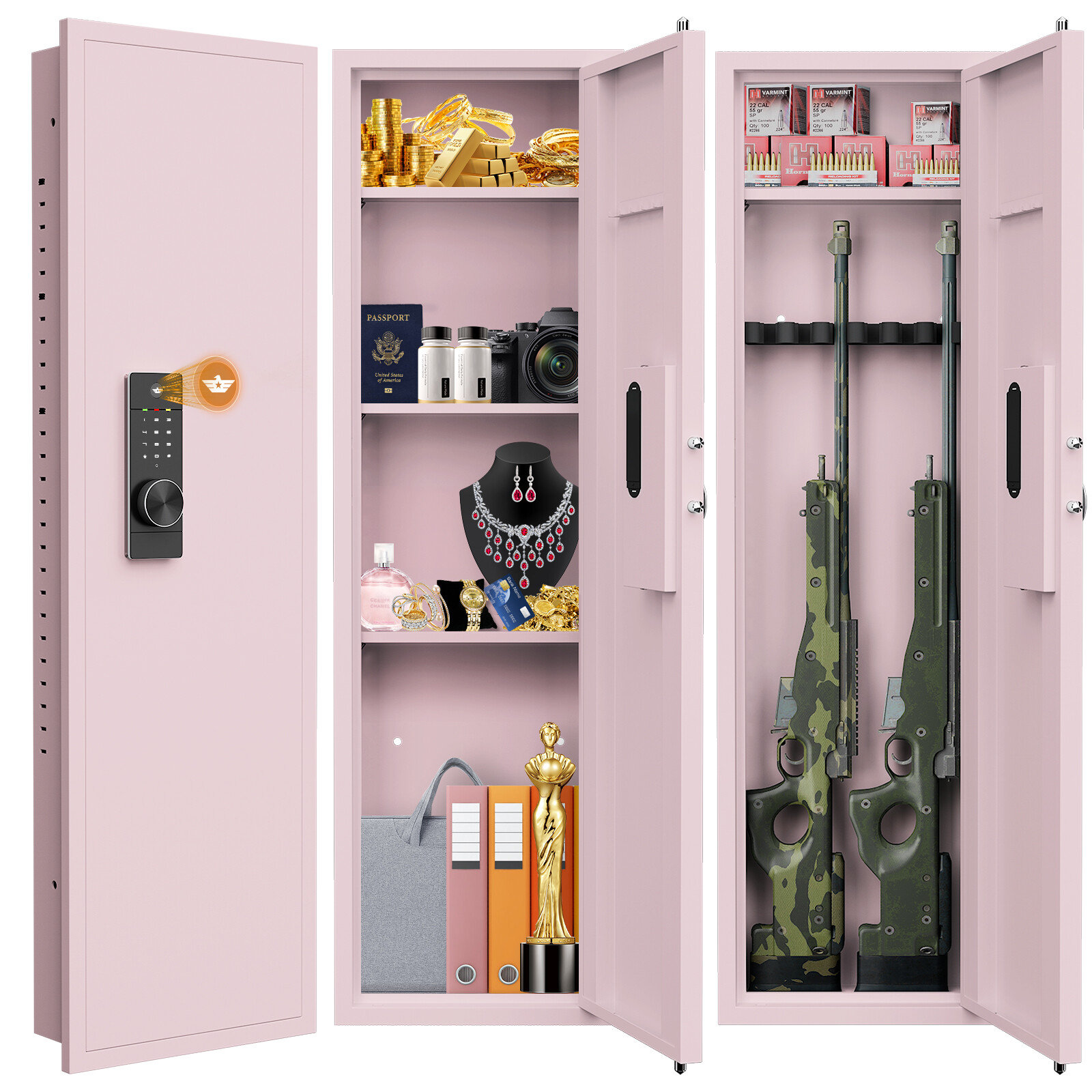 Re Labida Floor 2025 NEW 53.15” Wall Gun Safe, Digital Wall Safe ...