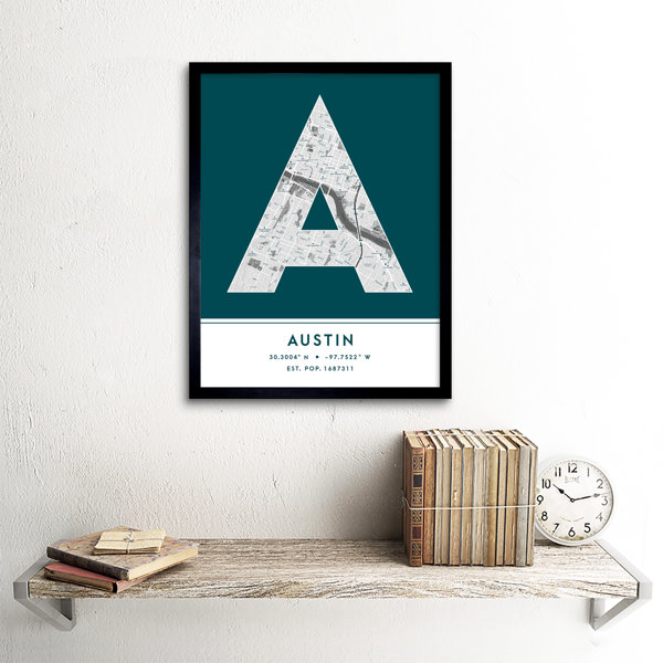 Wee Blue Coo Austin City Map Austin Teal by Wee Blue Coo - Single ...