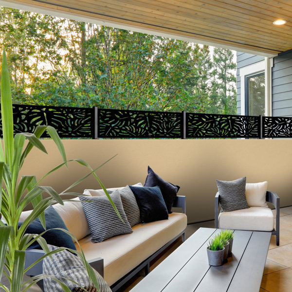 OUTDECO 16"x72" Tropical Galvanized Steel Wall and Fence Extension ...