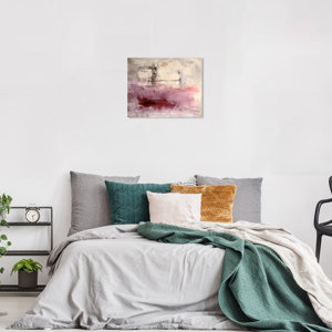 Ivy Bronx Abstract Water Soluble Burgundy Red Modern & Contemporary Red ...