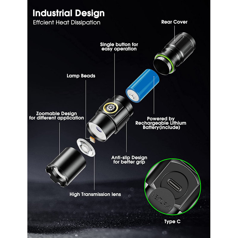 LOHASLED Outdoor Mini Zoomable Integrated LED Flashlight | Wayfair