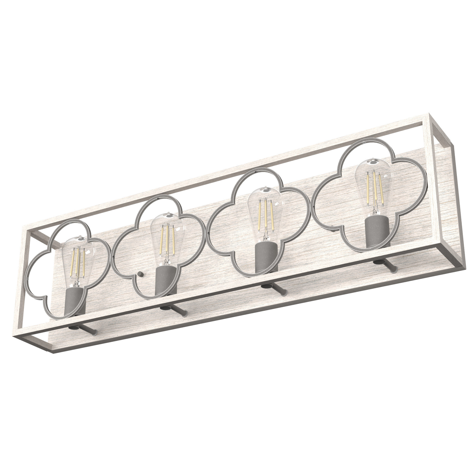 Hunter Fan Gablecrest 4 Light Flush Mount Bathroom Vanity Wall Light ...