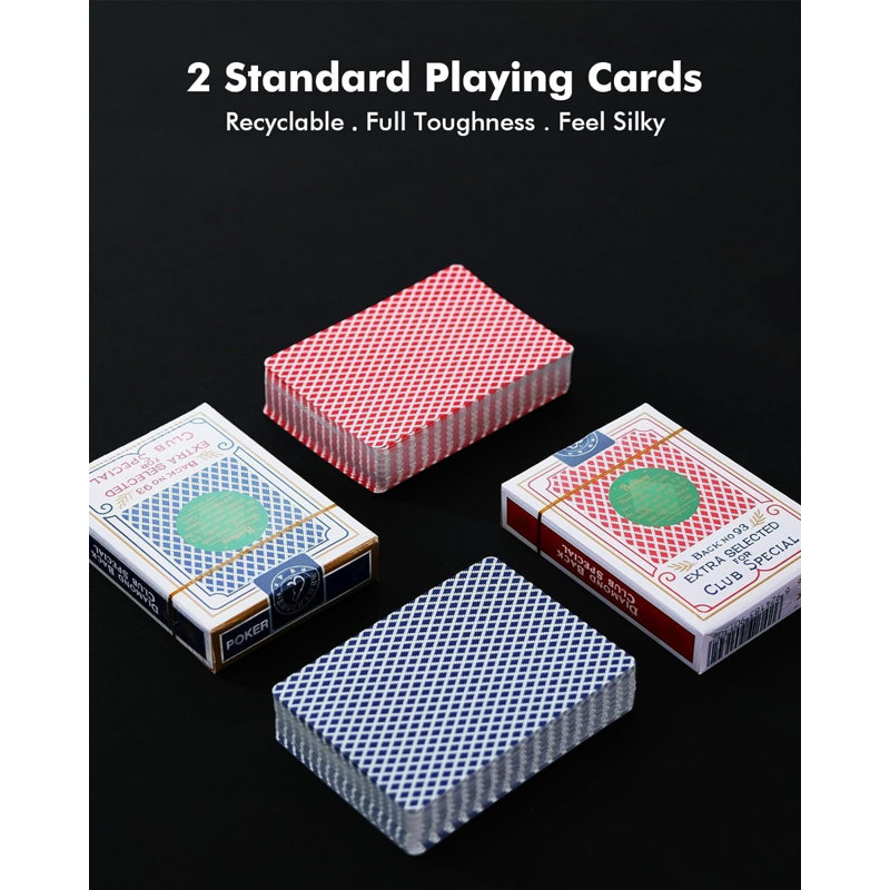 HEITOK Plastic Poker Chips， Aluminum Case, Cards, Buttons | Wayfair