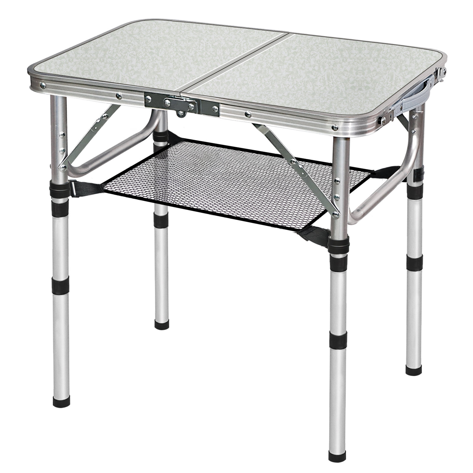 YUKOOL Small Adjustable Height Folding Table - Portable Camping Table ...