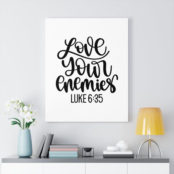 Blue Elephant Love Your Enemies Luke - Wrapped Canvas Print | Wayfair.co.uk