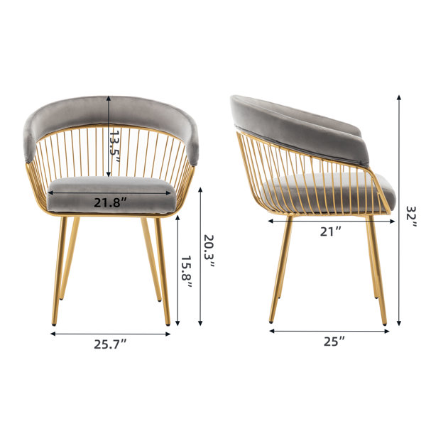 Everly Quinn Modern Mid Century Dining Chair, Upholstered Velvet Dining ...