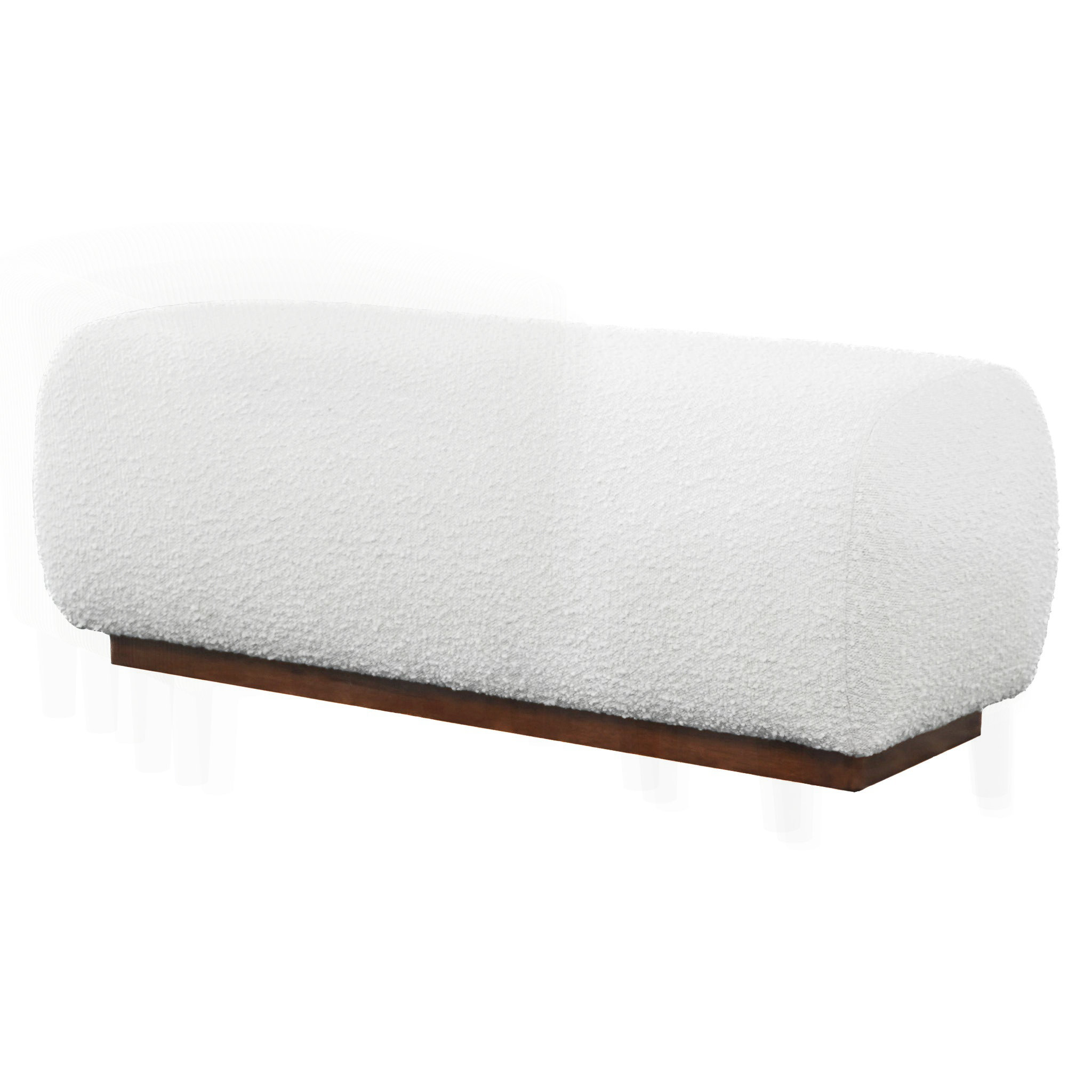 Brayden Studio® Ivory Boucle Bench | Wayfair