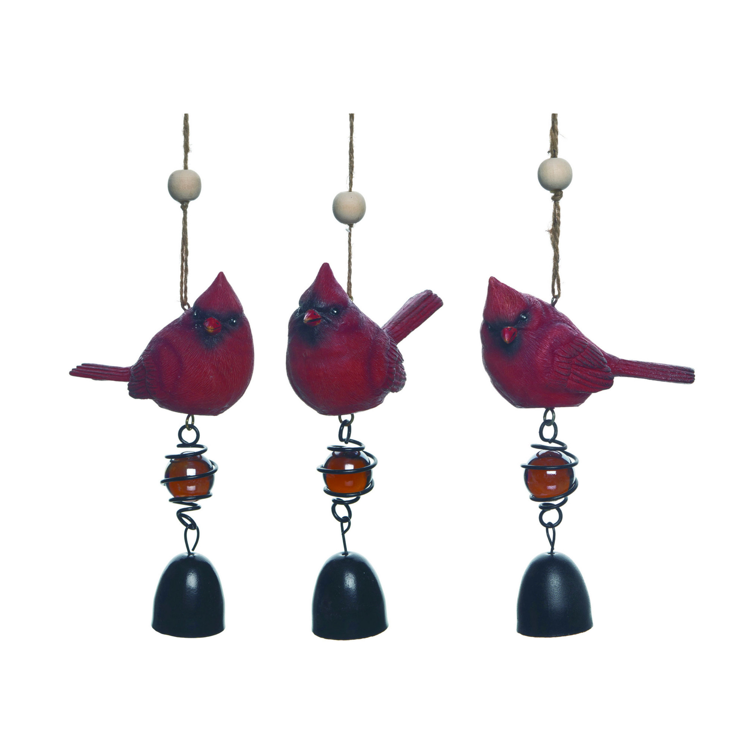 Dakota Fields Resin Cardinal Bell Set of 3 Spring Home Decorations ...