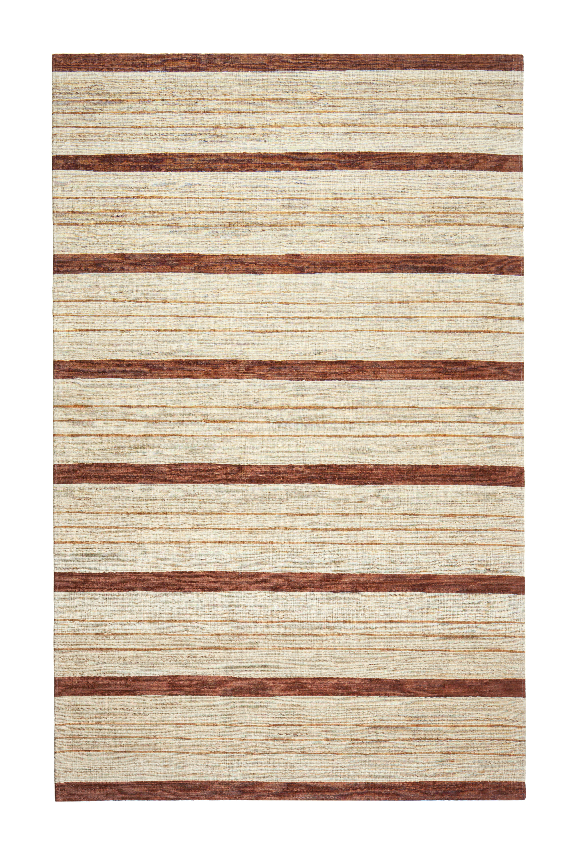 George Oliver Striped Handwoven Brown/Beige Area Rug | Wayfair