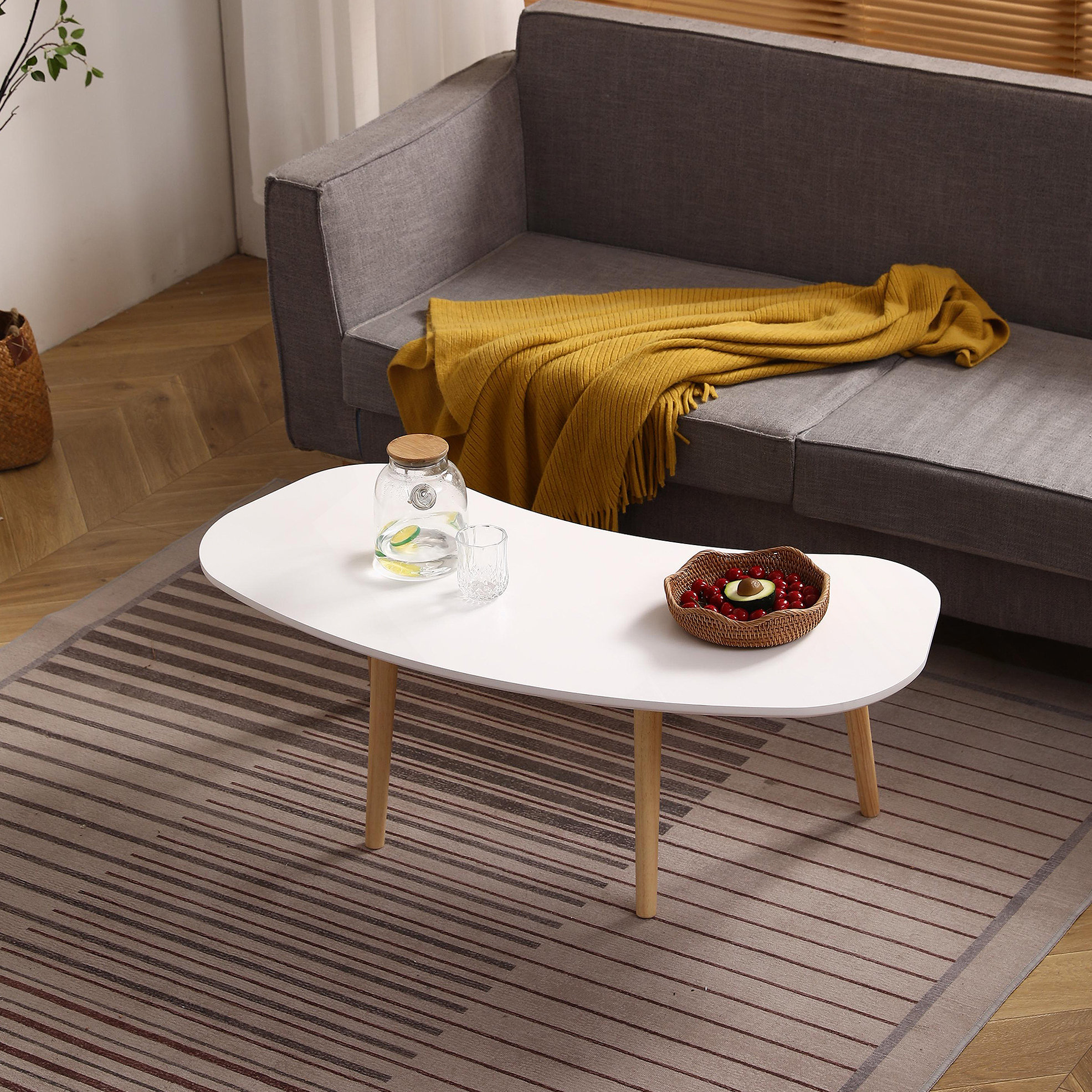 George Oliver Black Minimalist MDF Marble-Patterned Coffee Table. | Wayfair