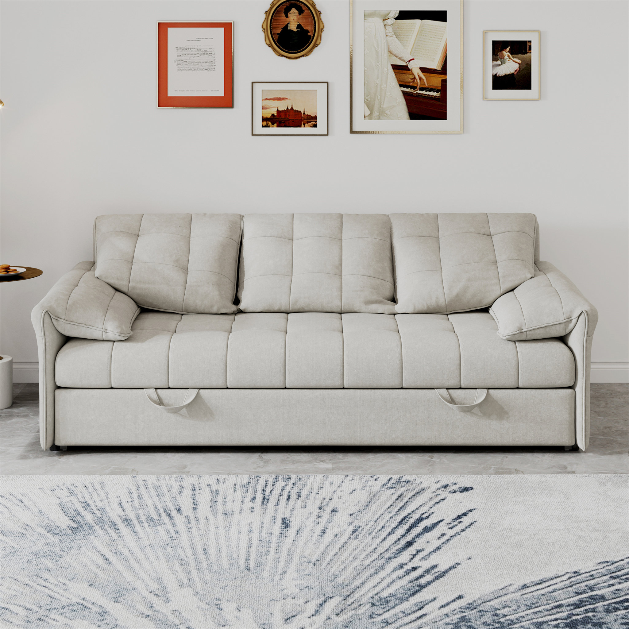 Hokku Designs Convertible Sofa Couch With Pull Out Couch Bed, Sleeper ...