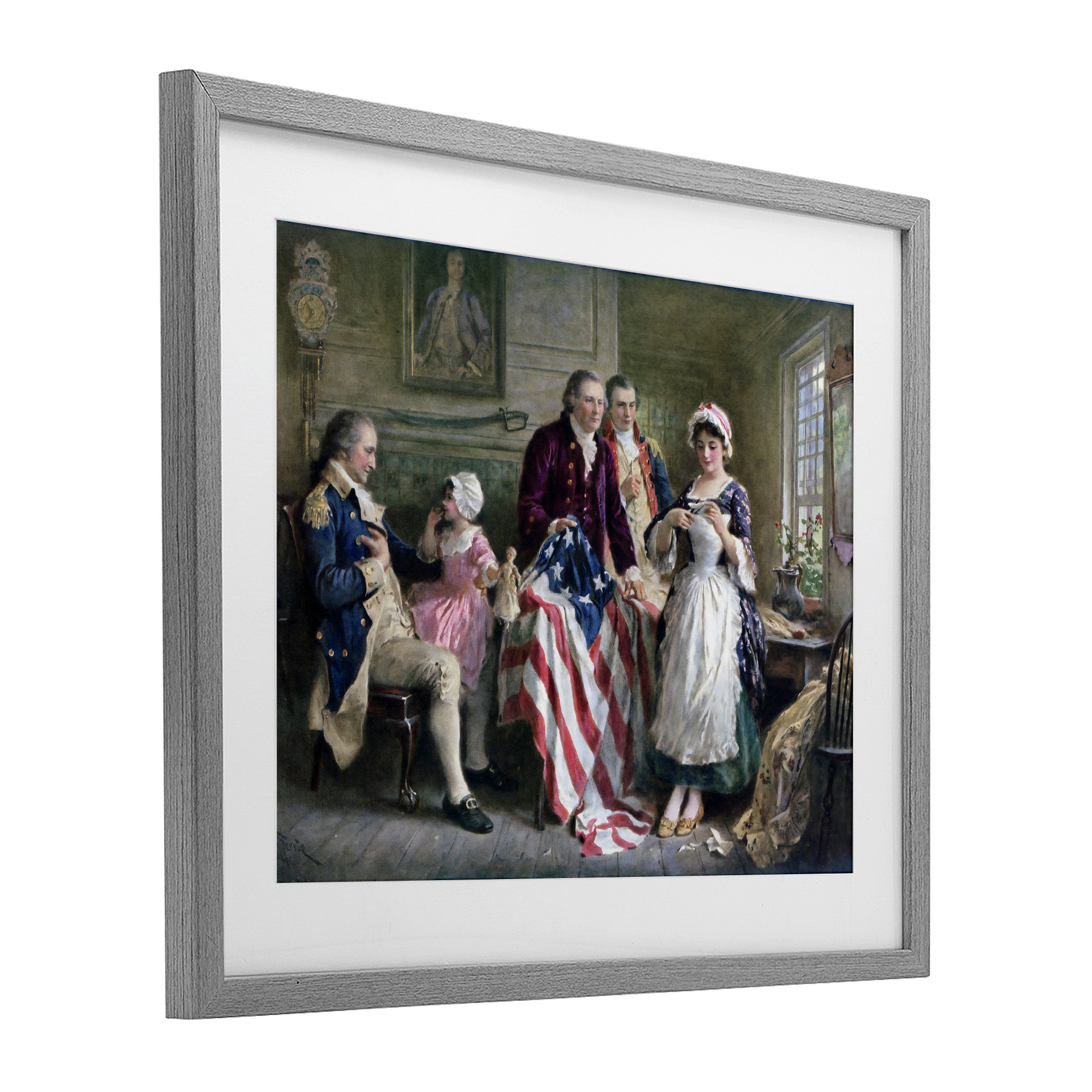 Ebern Designs Historical Betsy Ross Framed Print Under Glass, design by ...