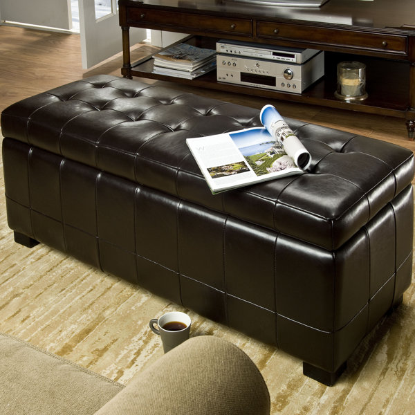 Latitude Run® Kenlea Faux Leather Upholstered Storage Bench & Reviews ...