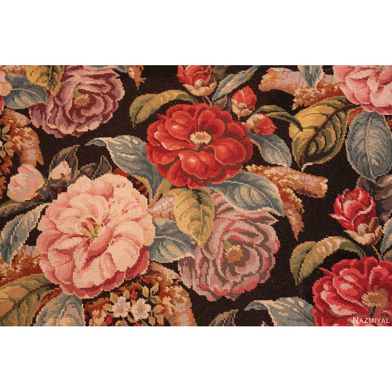 Nazmiyal Collection Floral Antique English Jewel Tone Needlepoint Rug ...