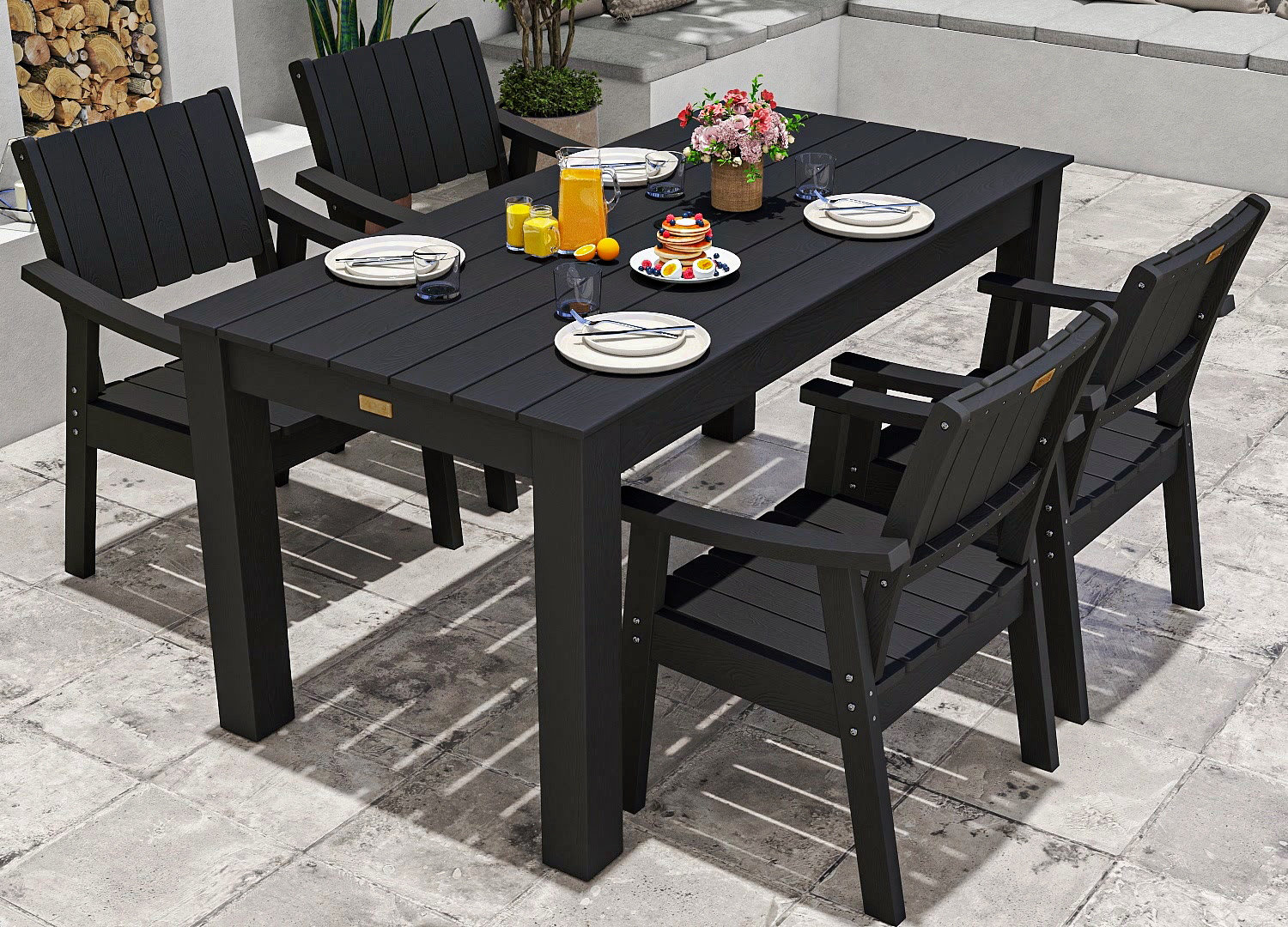 WINGYZ Outdoor Table And Chairs For 4, Patio Dining Sets With Umbrella ...