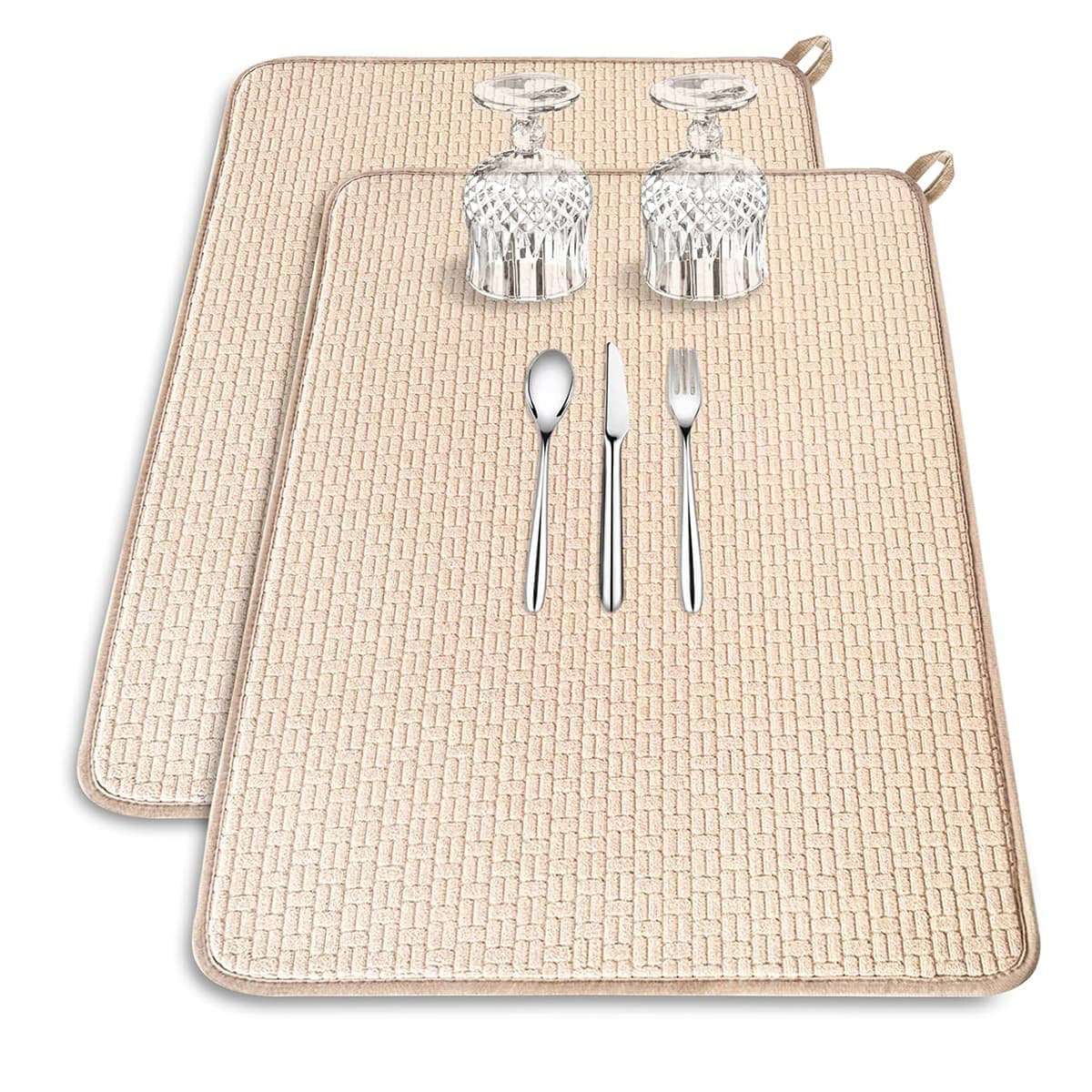 VEROSAL 2-Pack XXL Jumbo Microfiber Dish Drying Mat, 24*17 Inch Ultra ...