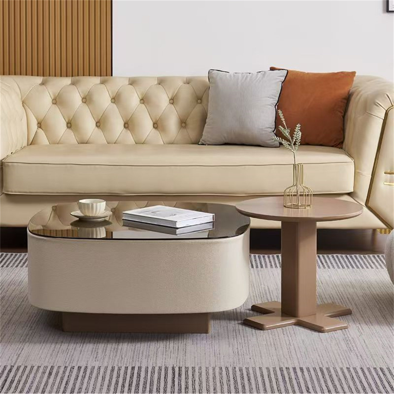 Latitude Run® Modern Minimalist Solid Color Coffee Table Combination ...