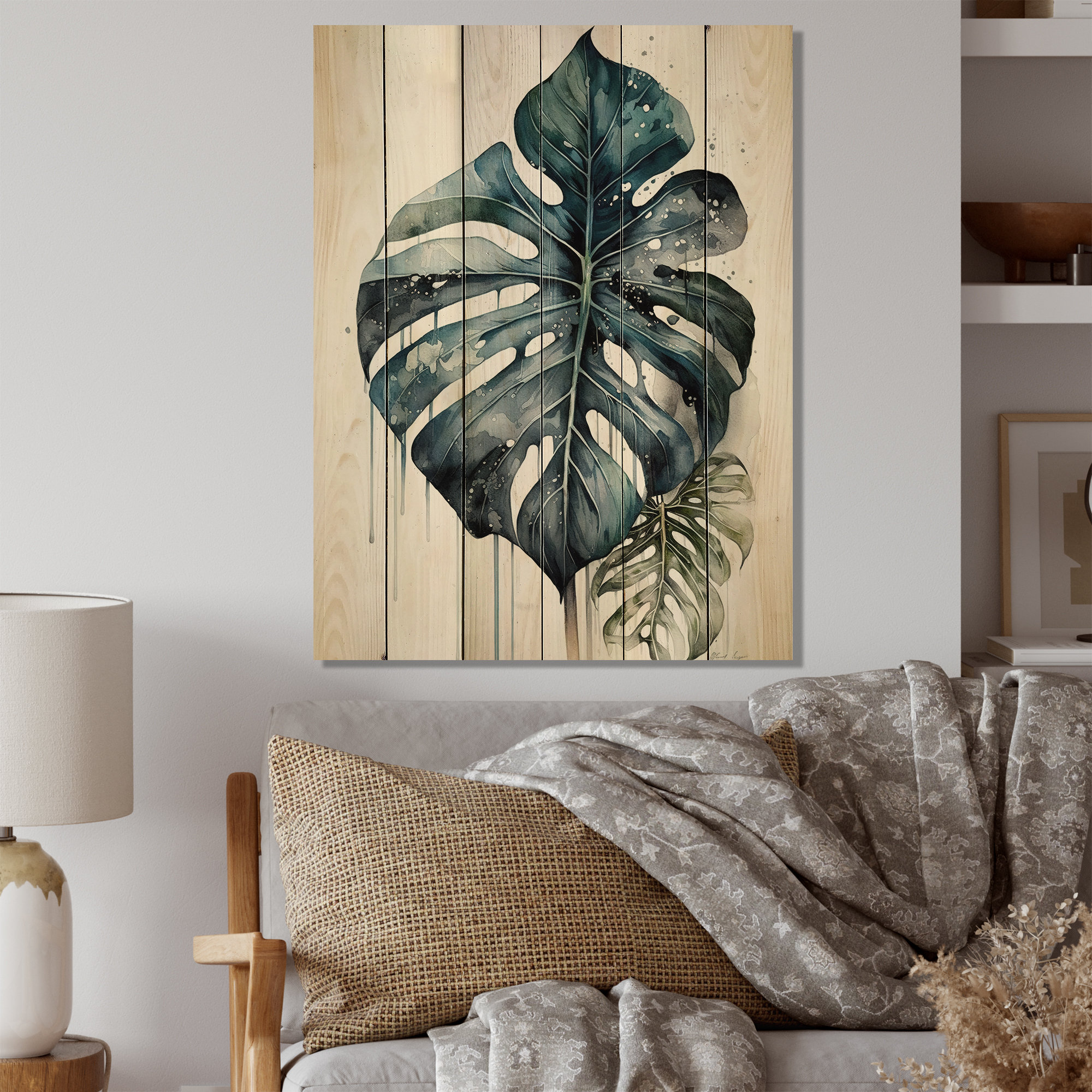 Bay Isle Home™ Philodendron Leaf V - Floral Leaves Wood Wall Decor ...