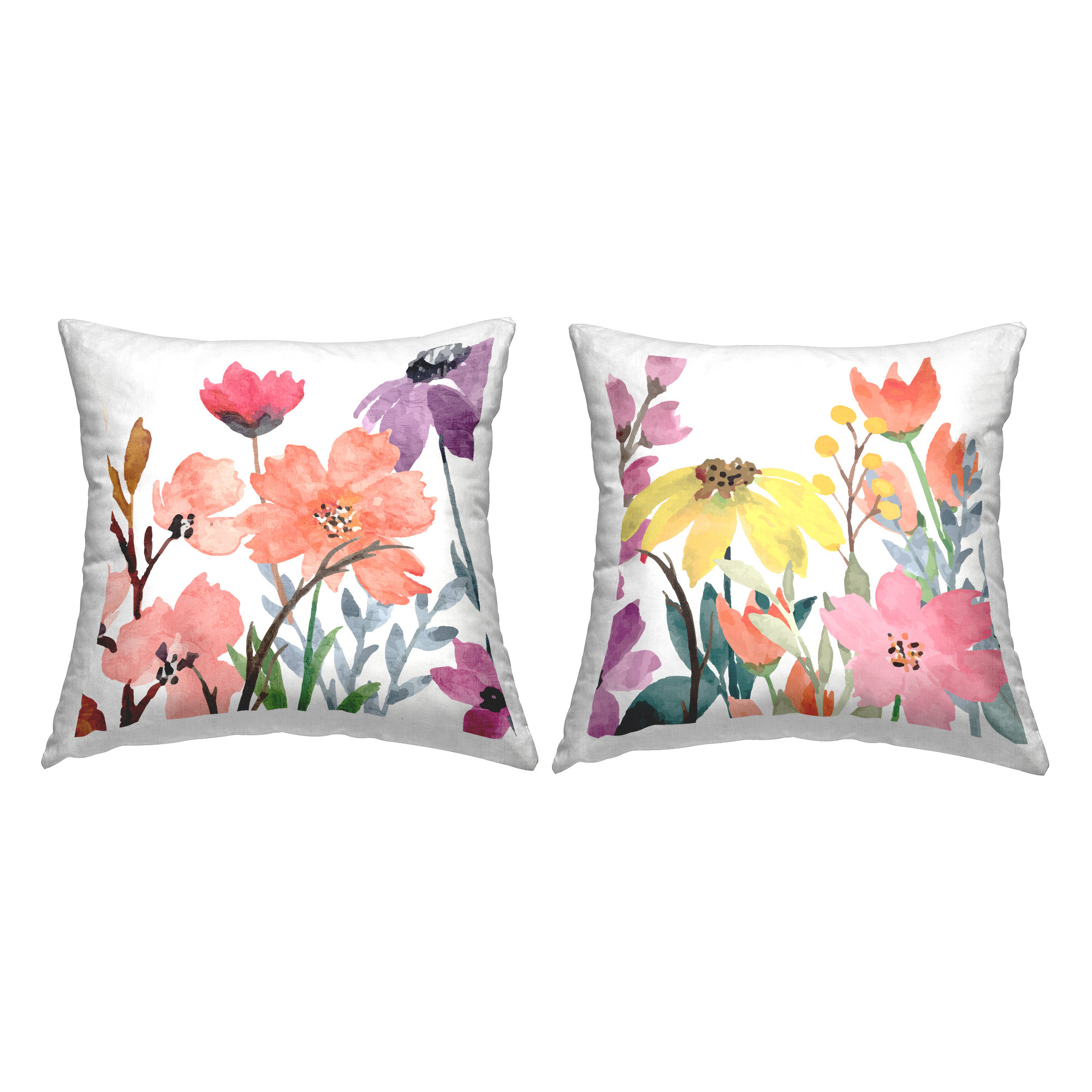 Stupell Industries Floral Polyester Throw Pillow | Wayfair