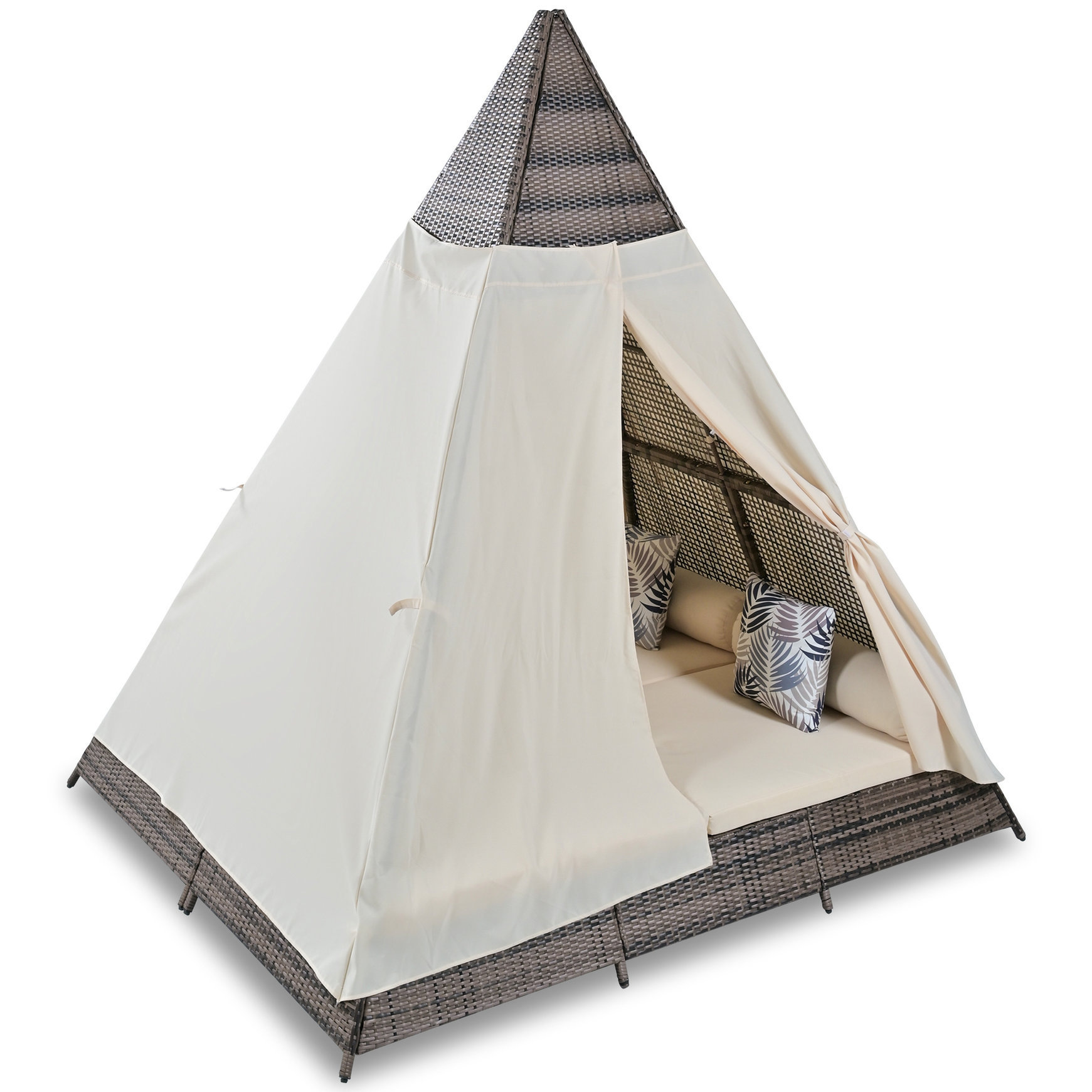 Dakota Fields Outdoor Daybed With Tent And Pillows - Patio Furniture ...