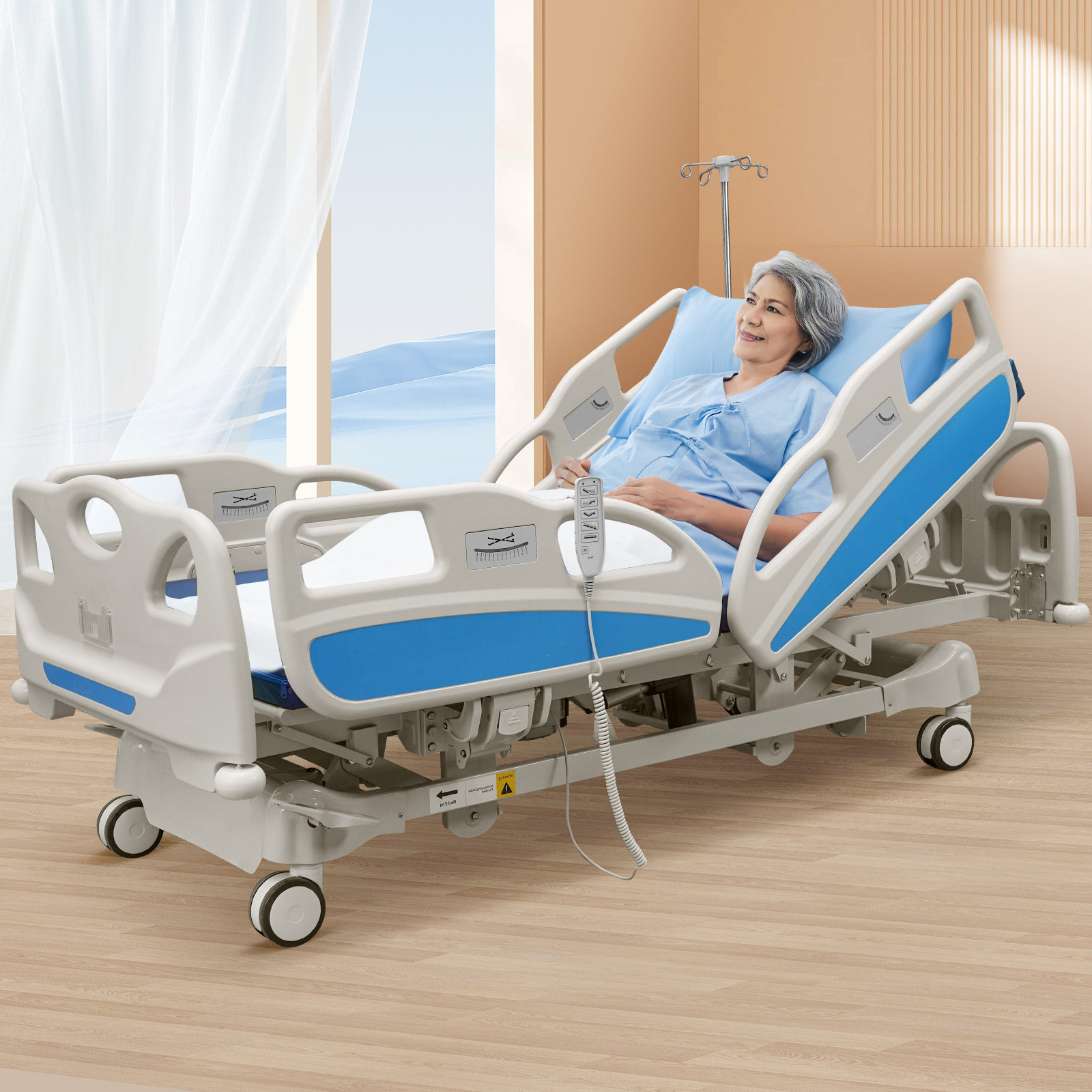 Alwyn Home Branan 5 Functions Electric Hospital Bed Icu Bed With Thick