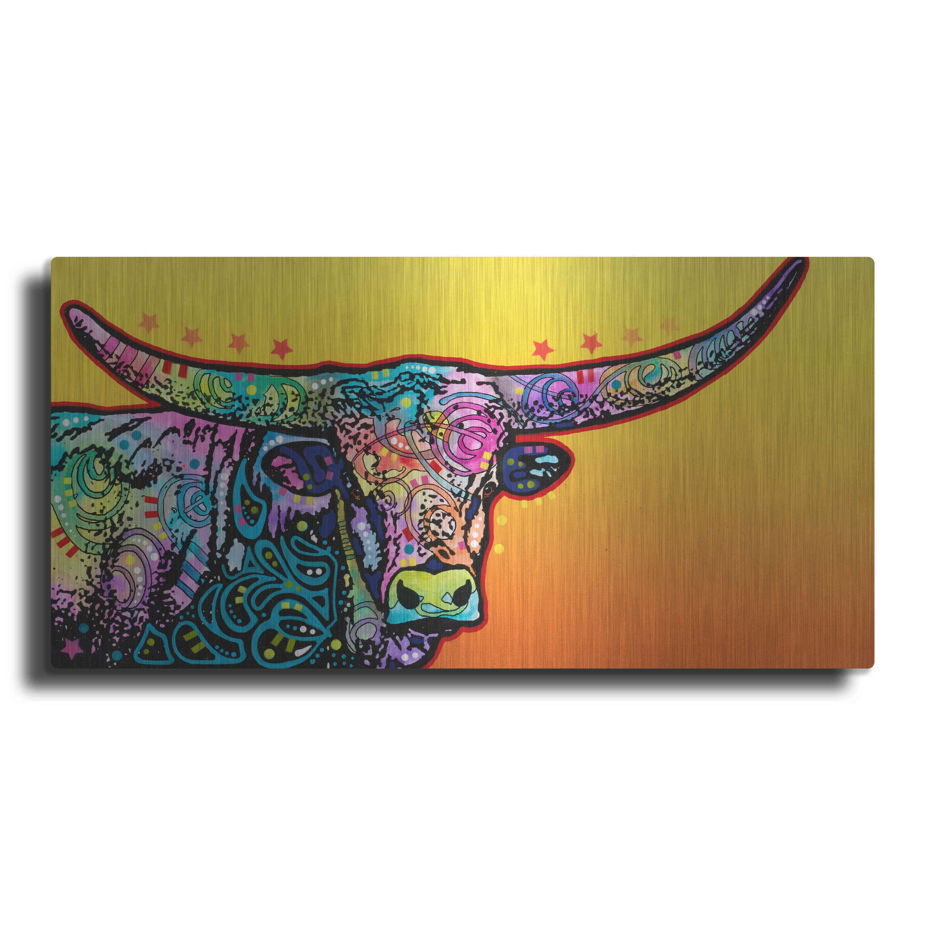 Bungalow Rose Longhorn by Dean Russo - Unframed Graphic Art on Metal ...