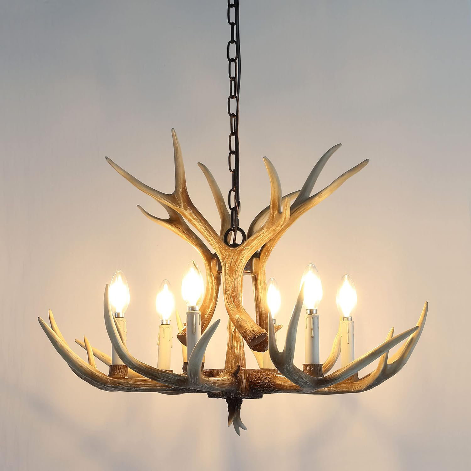 Millwood Pines Rustic Antler Chandelier With Adjustable Height ...
