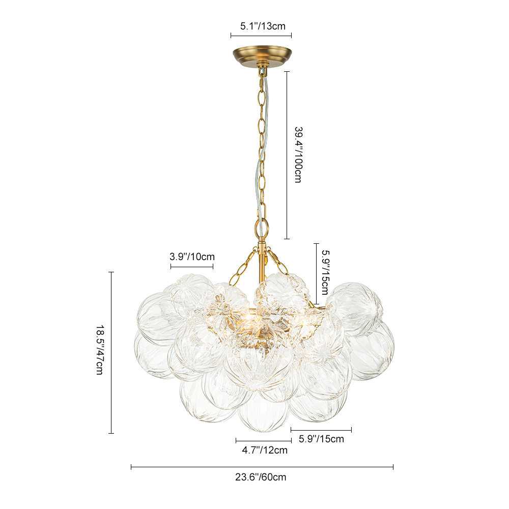 Mercer41 Macosh 3 - Light Textured Glass Bubble Chandelier & Reviews ...