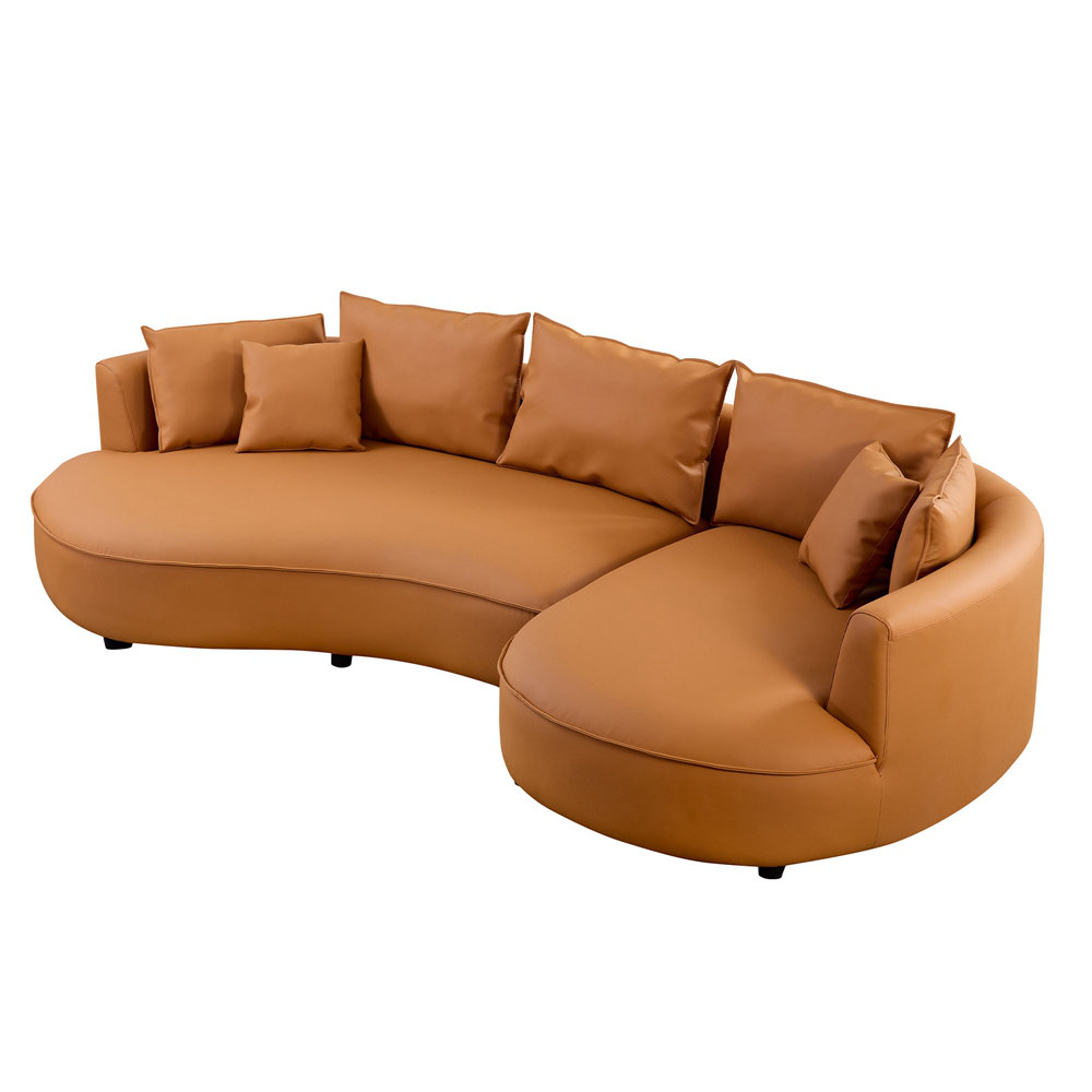 Tandoori Modern Sectional curved Sofa Couch Right Hand | Wayfair