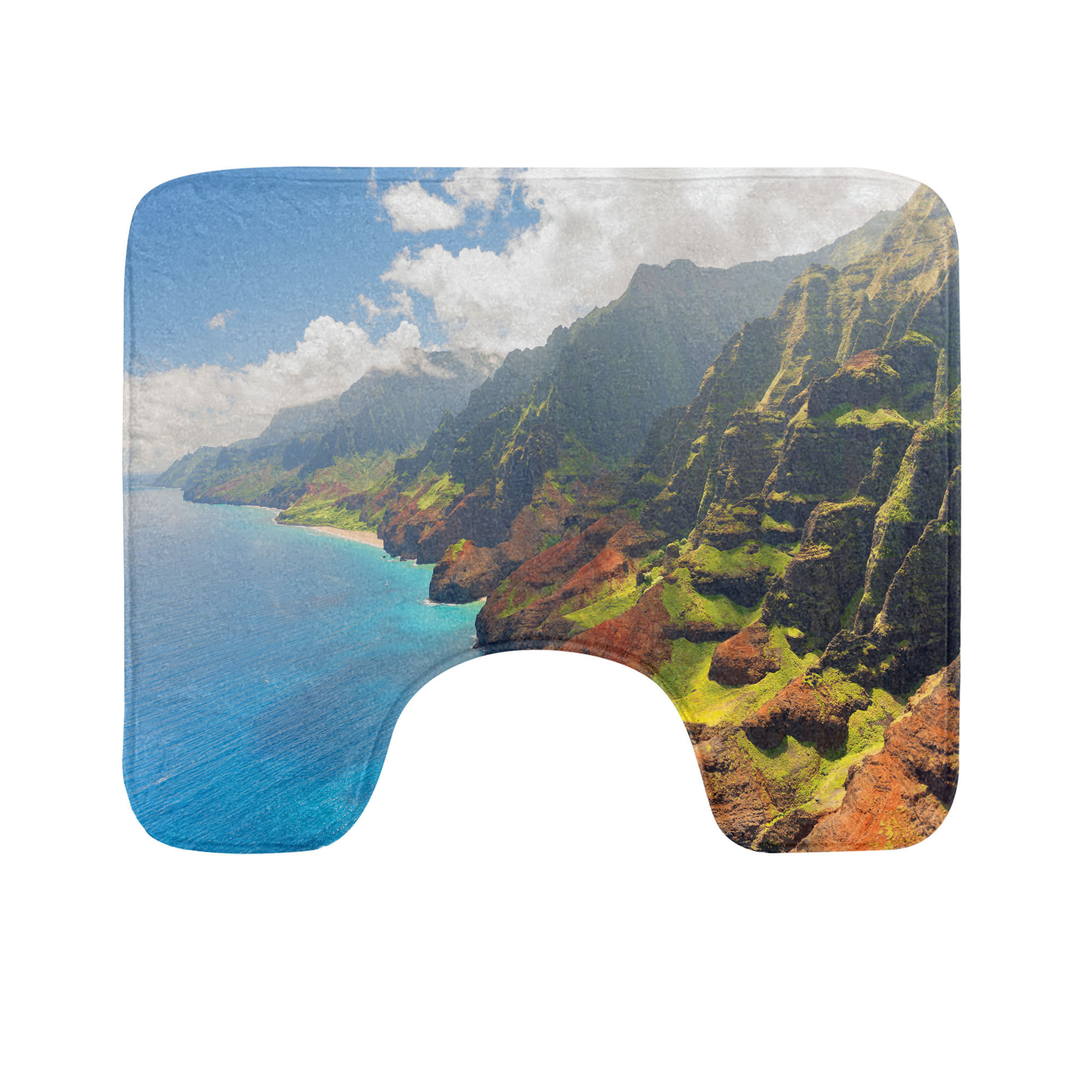 Bay Isle Home™ Hawaii Toilet Mat U-Shape Bathroom Rug 20" Blue Green ...