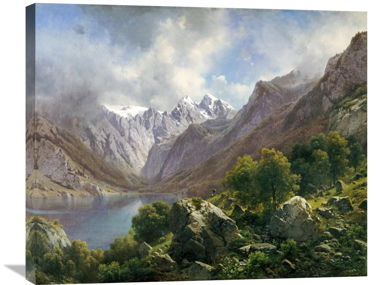 Global Gallery 'An Alpine Lake' by Karl Millner Painting Print on ...