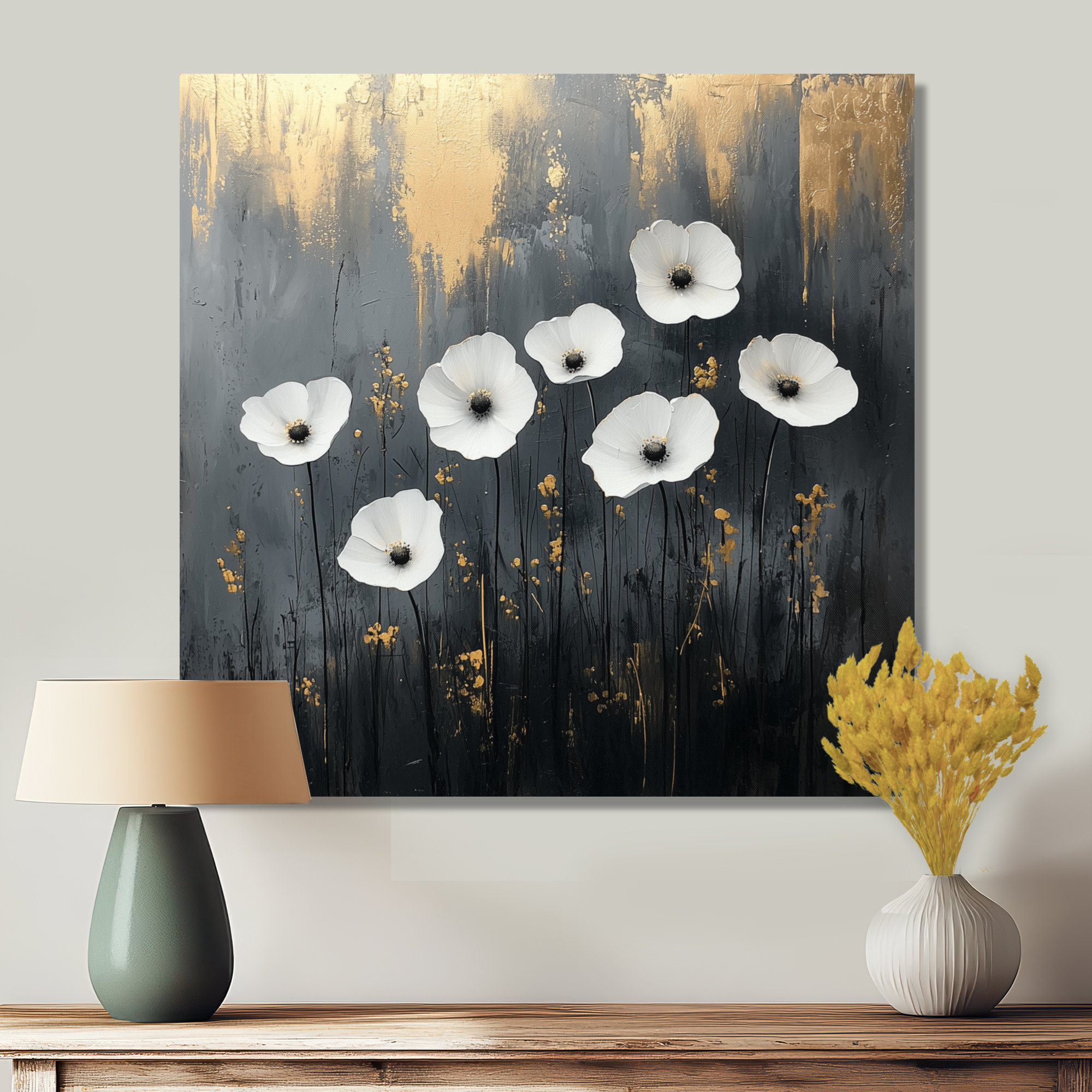 Latitude Run® Wildflowers Abstract Pure Form I - Traditional Metal Art ...