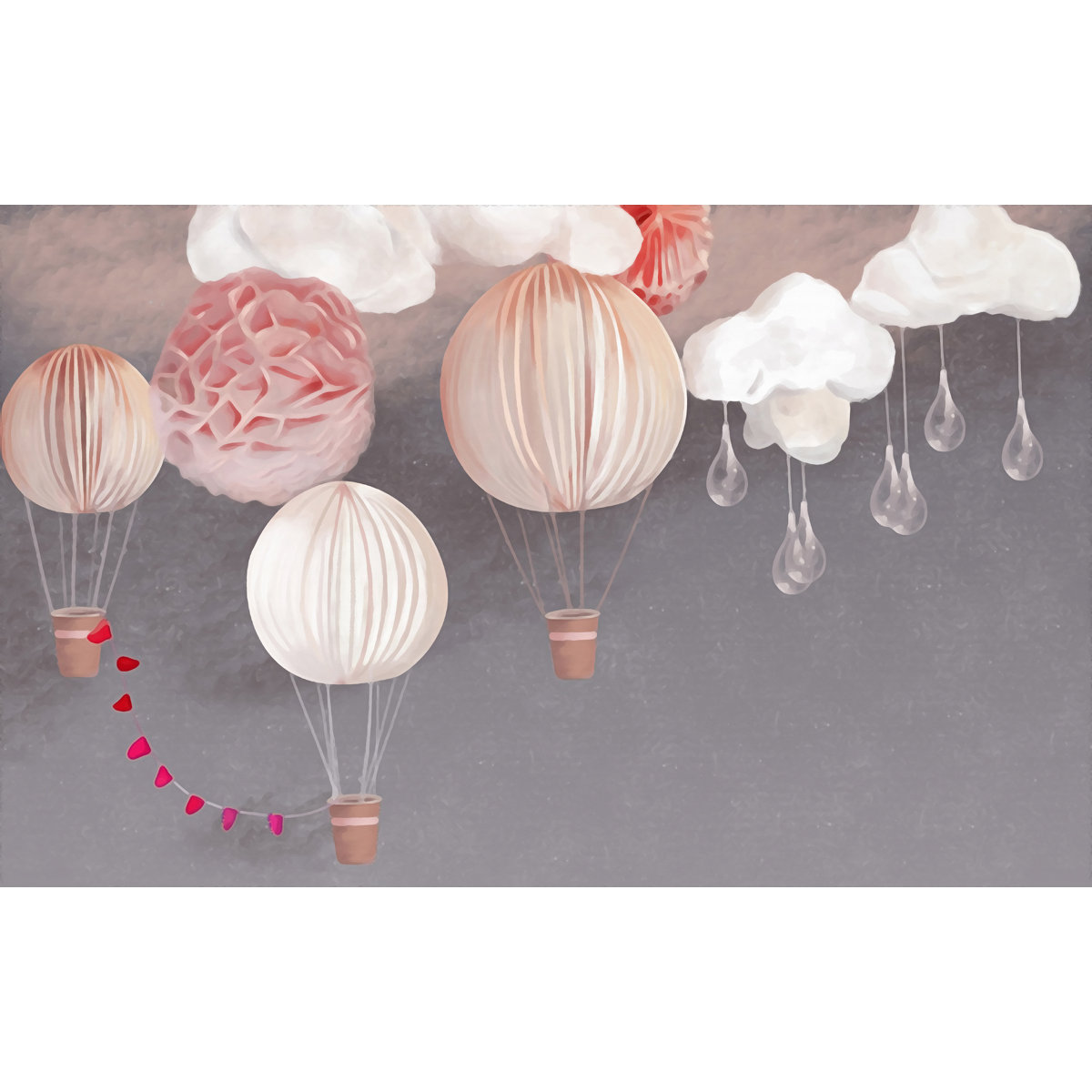 GK Wall Design Paper Hot Air Balloon And Lanterns Kids Removable ...