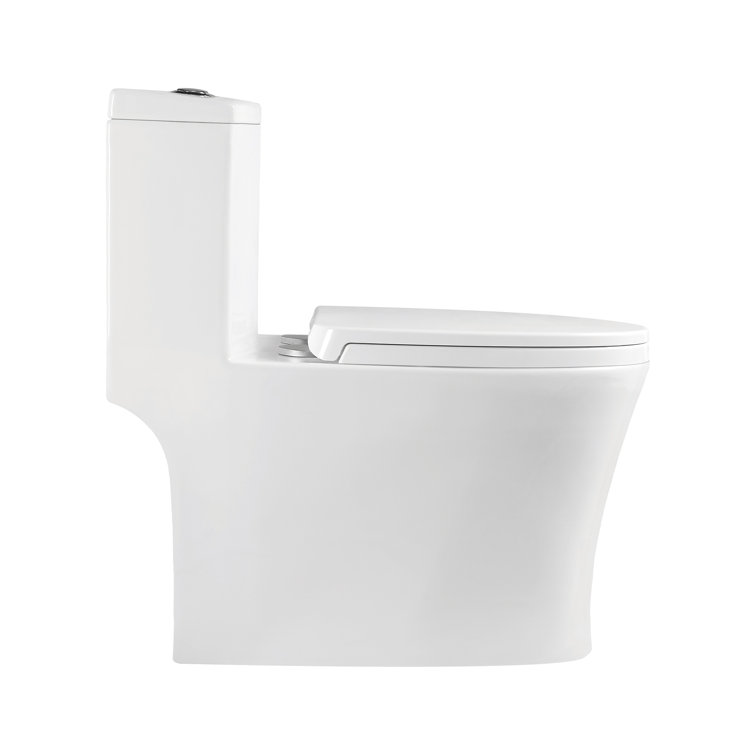 MUYE 1.28 Gallons GPF Elongated Comfort Height Floor Mounted One-Piece ...