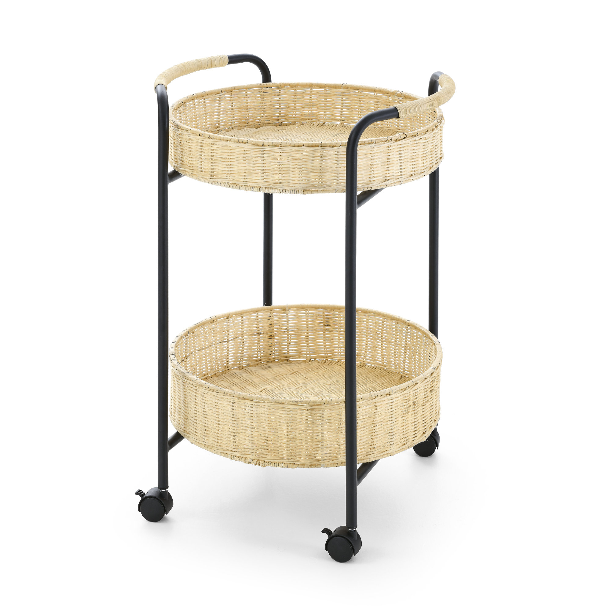 Bayou Breeze Piercy 2-Tier Basket Utility Carts | Wayfair