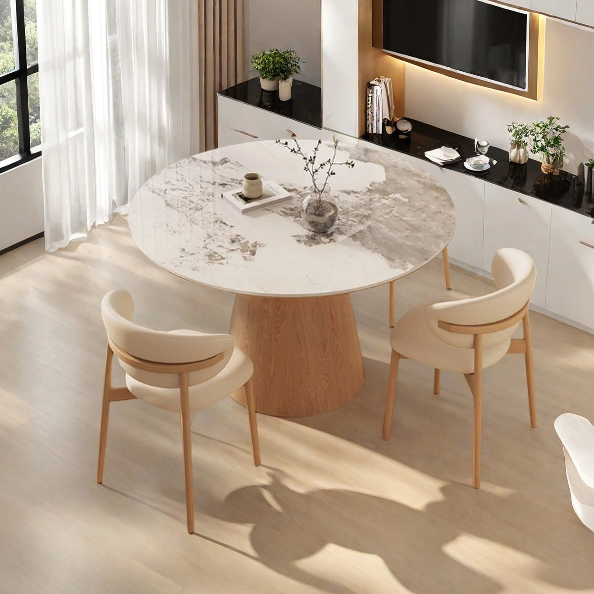 Wrought Studio™ Small-sized round dining table | Wayfair