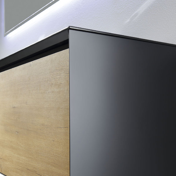 Wellis 164.4Cm Wall Mounted Single Bathroom Vanity Base Only in Black ...