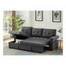 Hokku Designs Sierra 84" Dark Gray Linen Reversible Sleeper Sectional ...