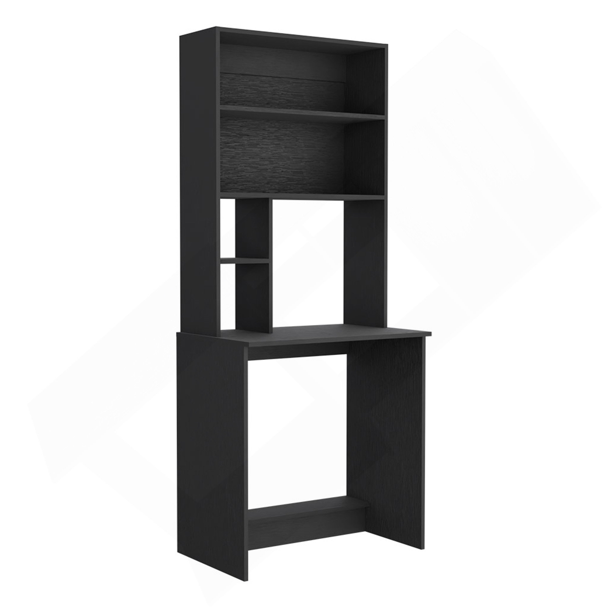 Latitude Run® Computer Desk Monroe, Four Shelves, Black Finish ...