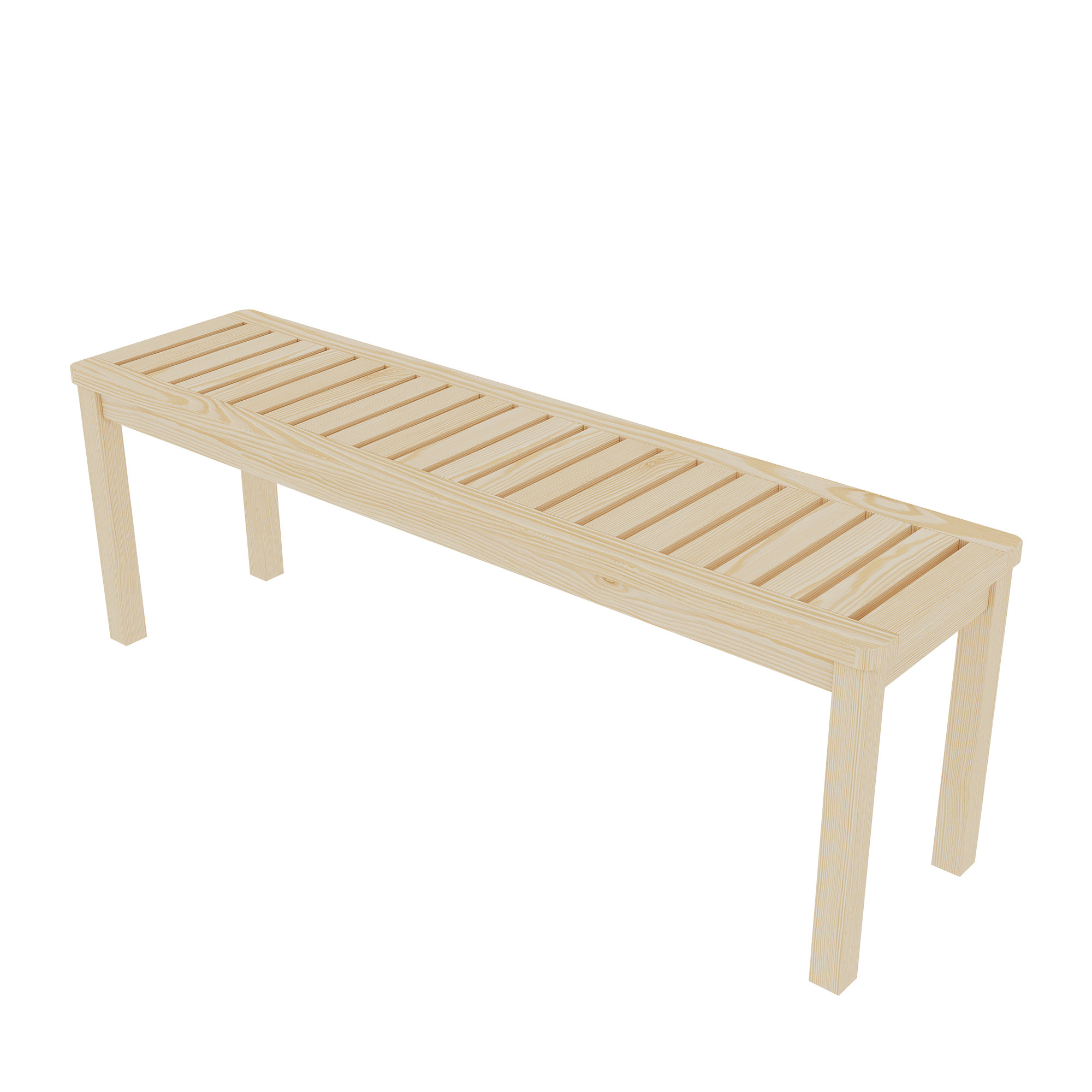 Highland Dunes 52" Solid Wood Slatted Bench for Living Room, Bedroom ...