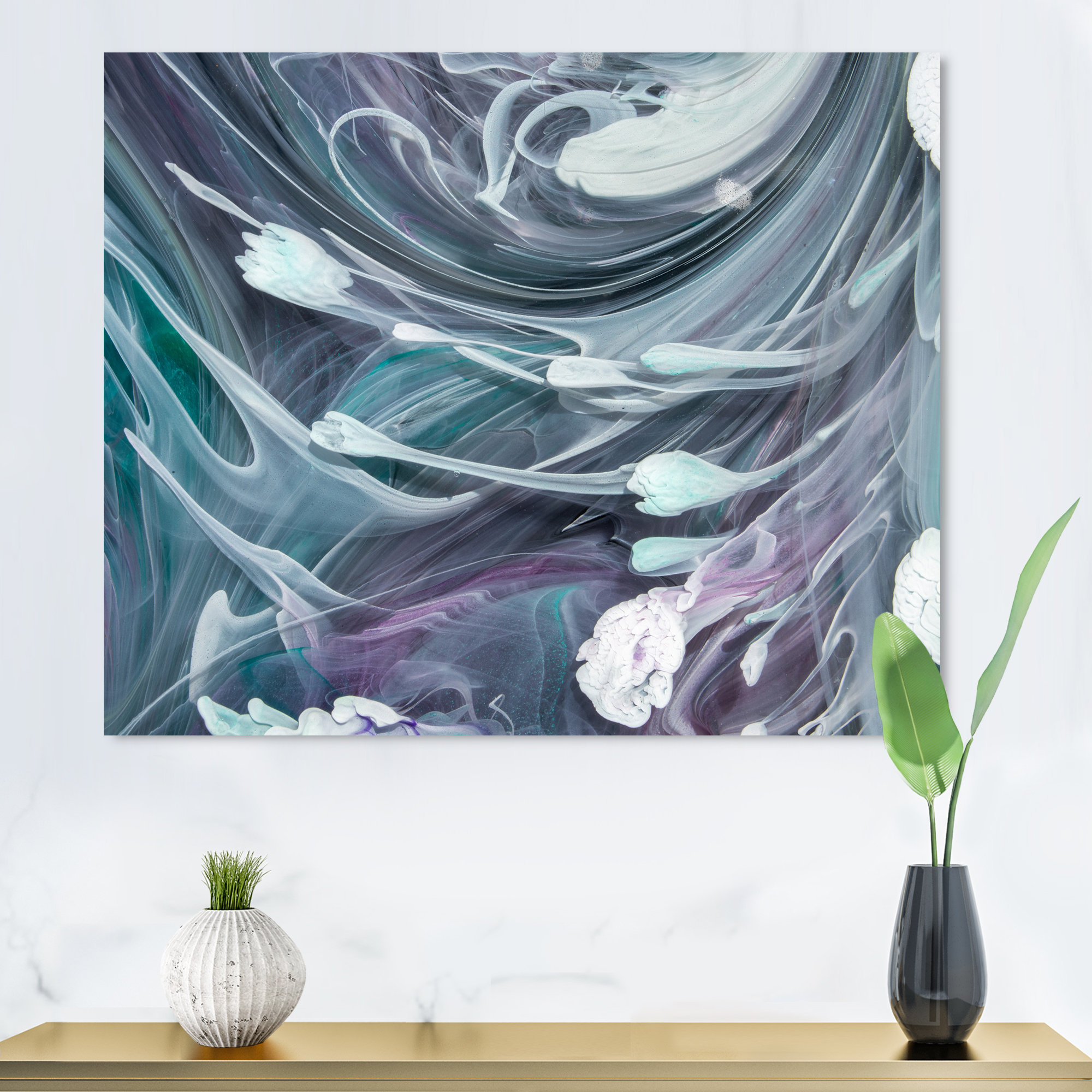 Wrought Studio™ Liquid Flow Art VI - Picture Frame Print on Canvas ...