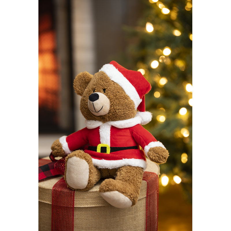 The Holiday Aisle® Plush Santa Bear Stuffed Holiday Accent | Wayfair